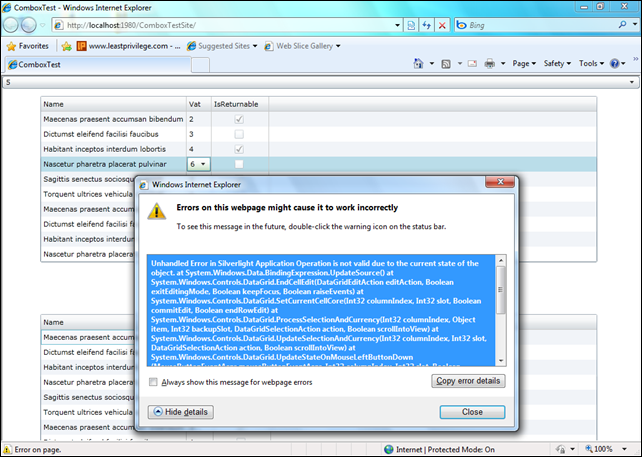 Windows developer future: Silverlight 3 Puzzle: Binding & DataGrid